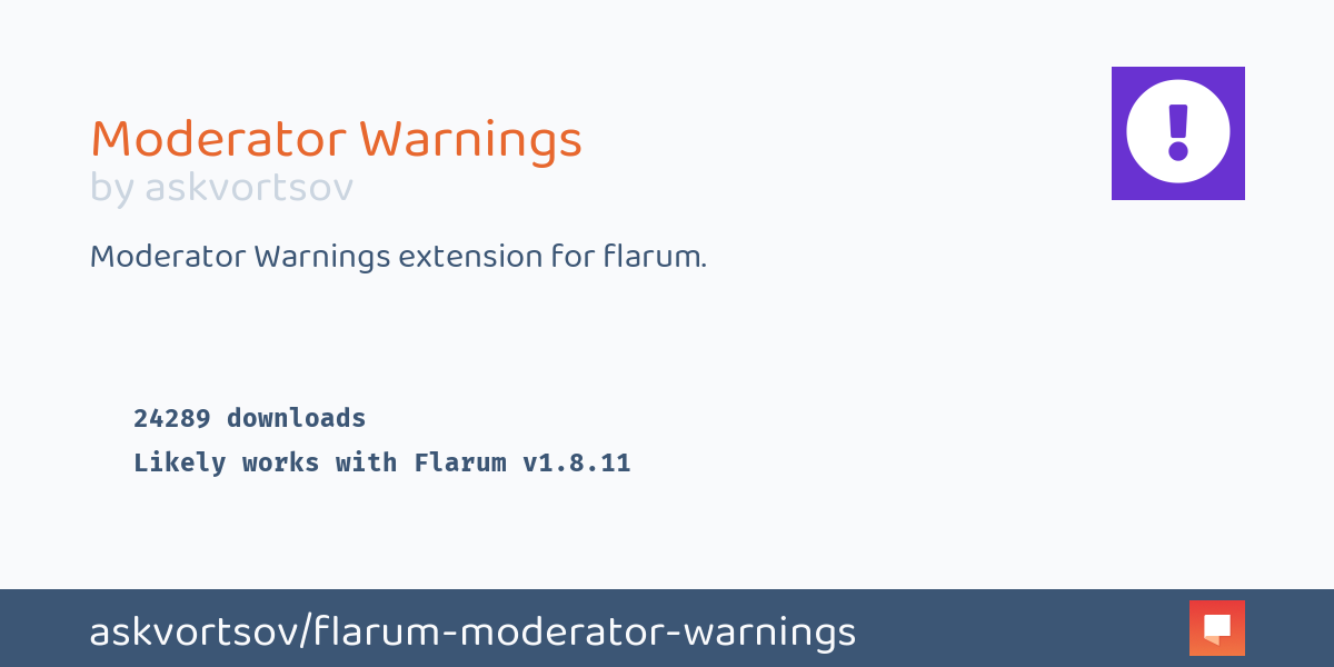 Moderator Warnings by askvortsov - Flarum