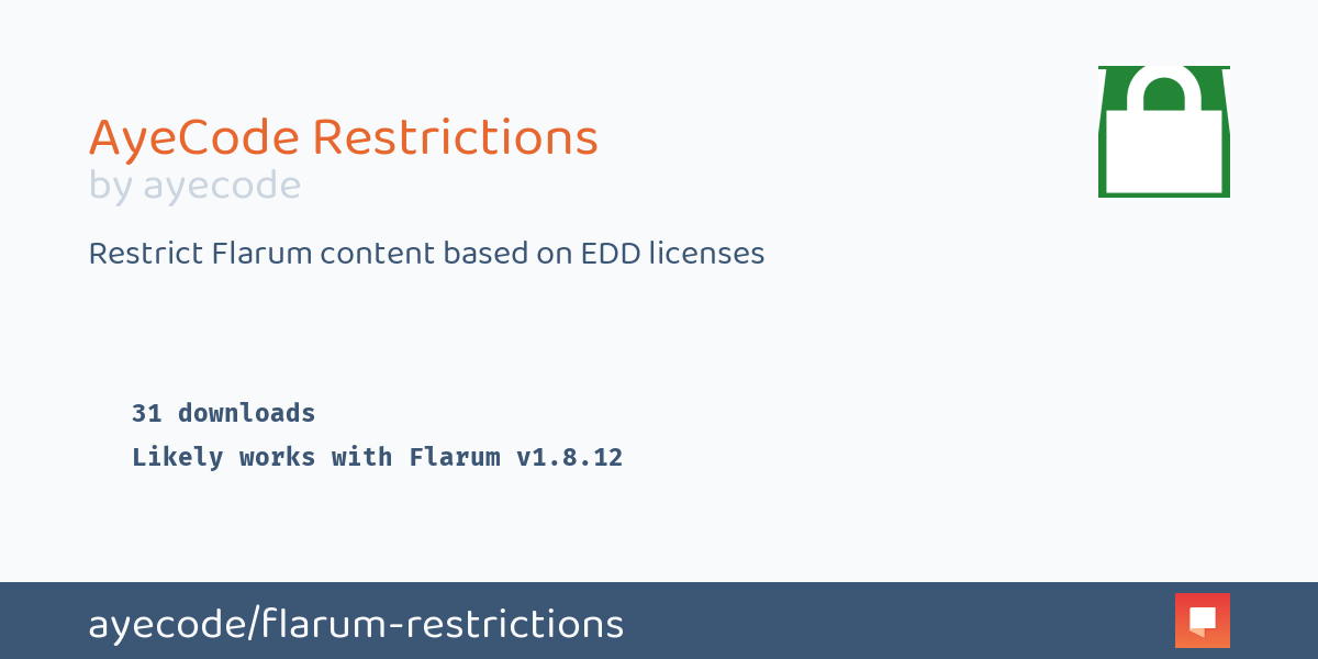 AyeCode Restrictions by ayecode - Flarum