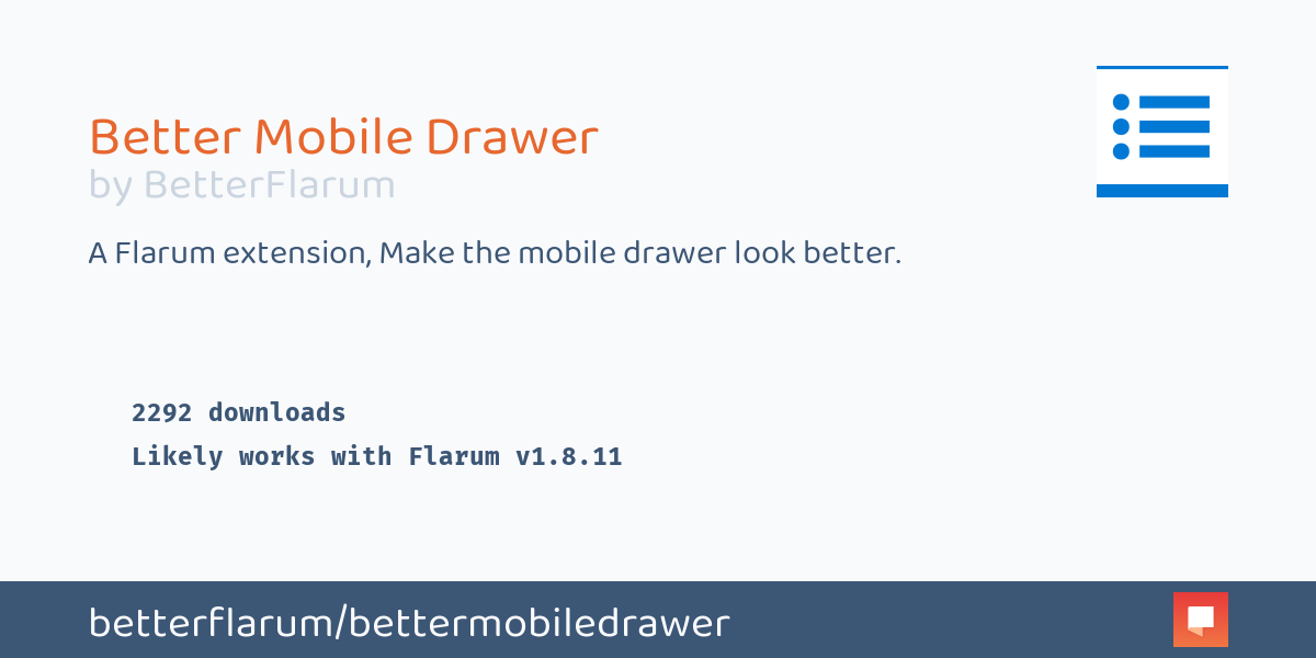 Better Mobile Drawer by BetterFlarum - Flarum