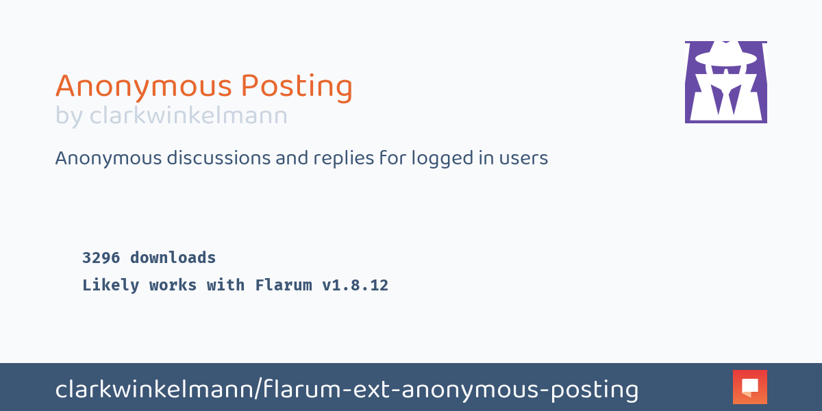 Anonymous Posting by clarkwinkelmann - Flarum