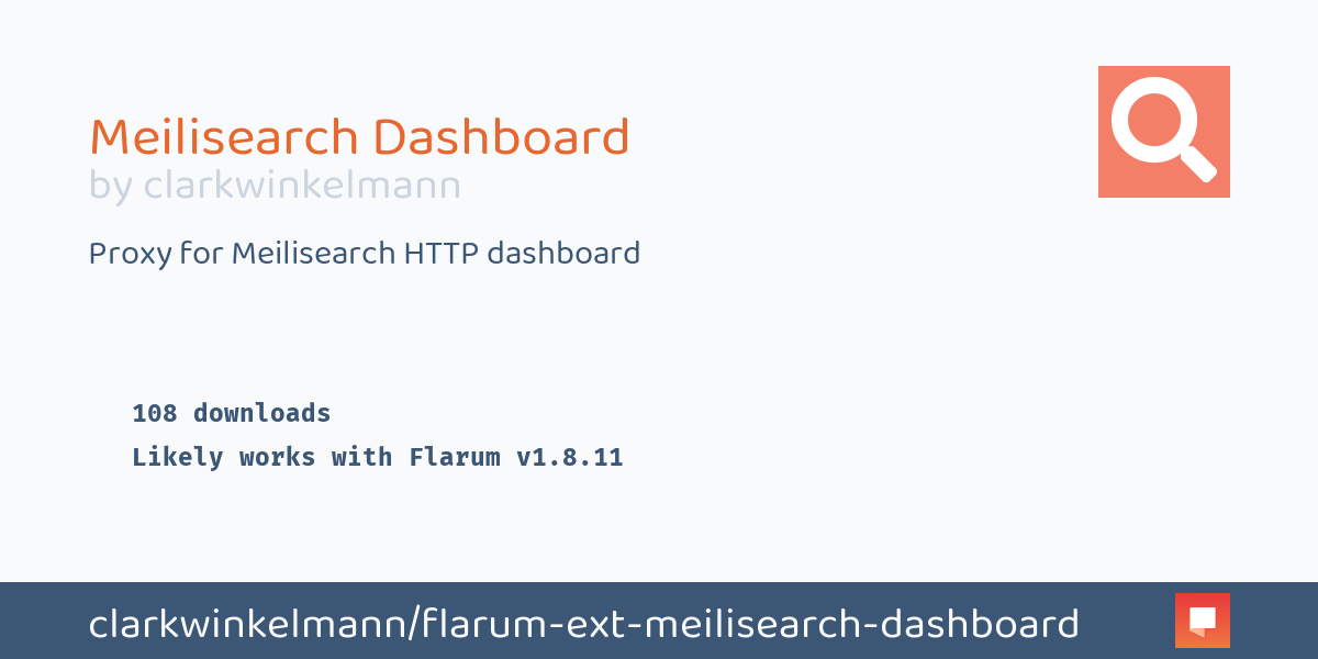 Meilisearch Dashboard by clarkwinkelmann - Flarum