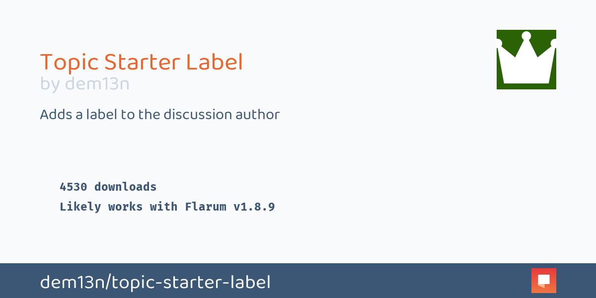 Topic Starter Label by dem13n - Flarum