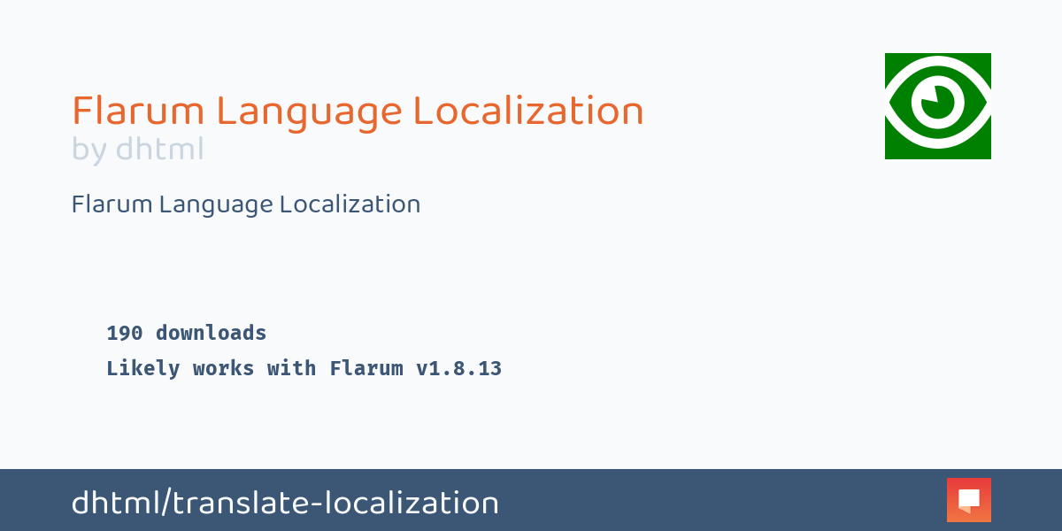 Flarum Language Localization by dhtml - Flarum