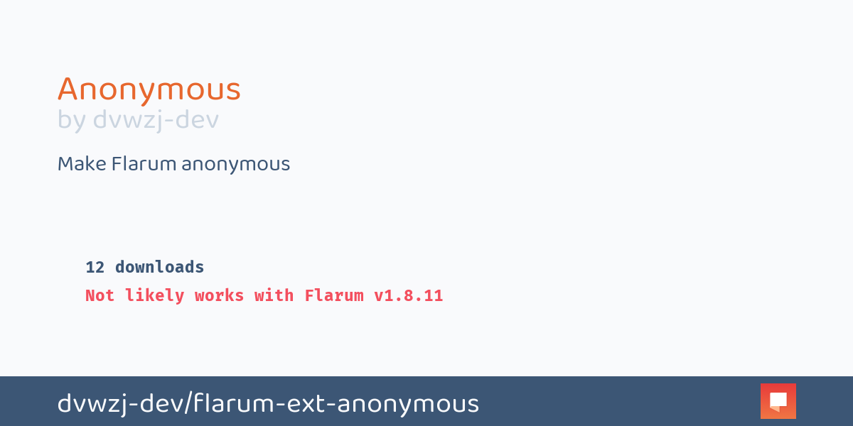Anonymous by dvwzj-dev - Flarum