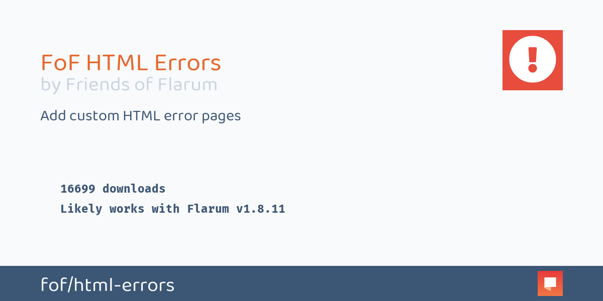 FoF HTML Errors by Friends of Flarum - Flarum