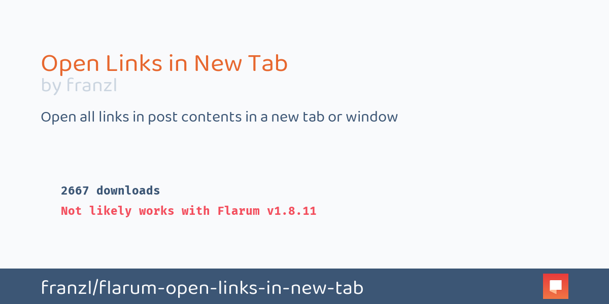 Open Links in New Tab by franzl - Flarum