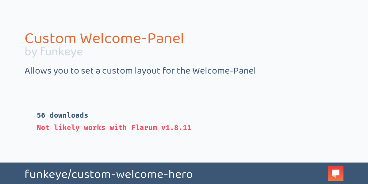 Custom Welcome-Panel by funkeye - Flarum