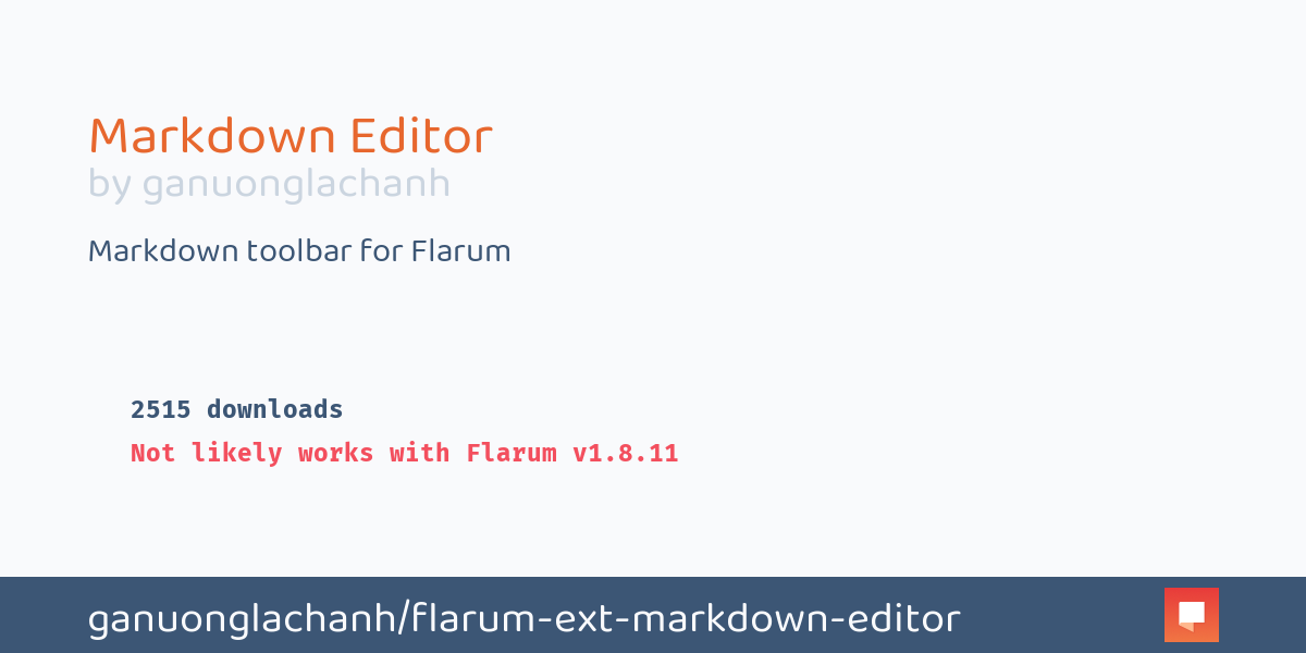 Markdown Editor by ganuonglachanh - Flarum