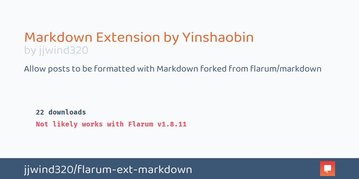 Markdown Extension by Yinshaobin by jjwind320 - Flarum