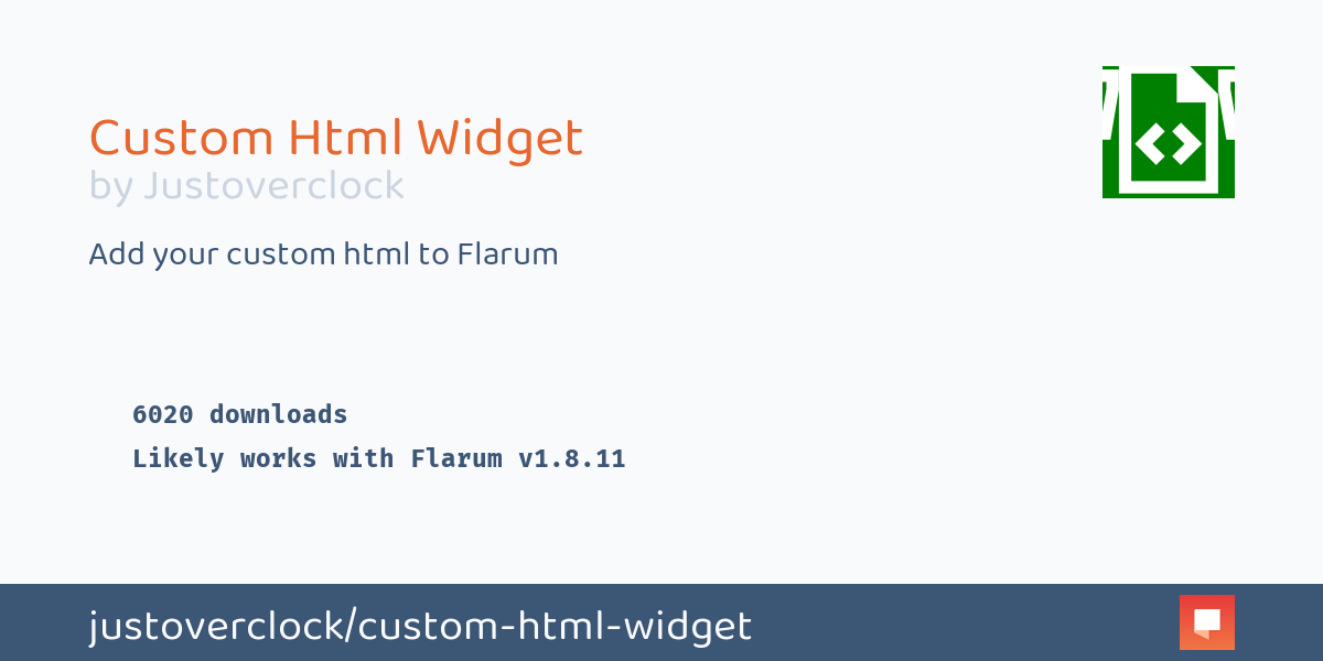 Custom Html Widget by Justoverclock - Flarum