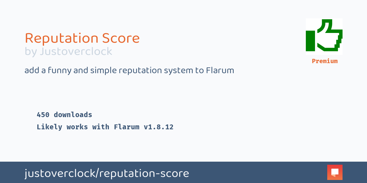 Reputation Score by Justoverclock - Flarum