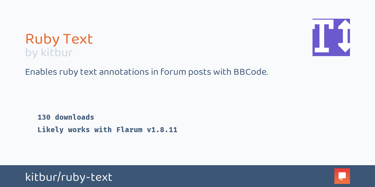 Ruby Text by kitbur - Flarum