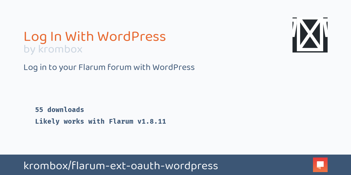 Log In With WordPress by krombox - Flarum