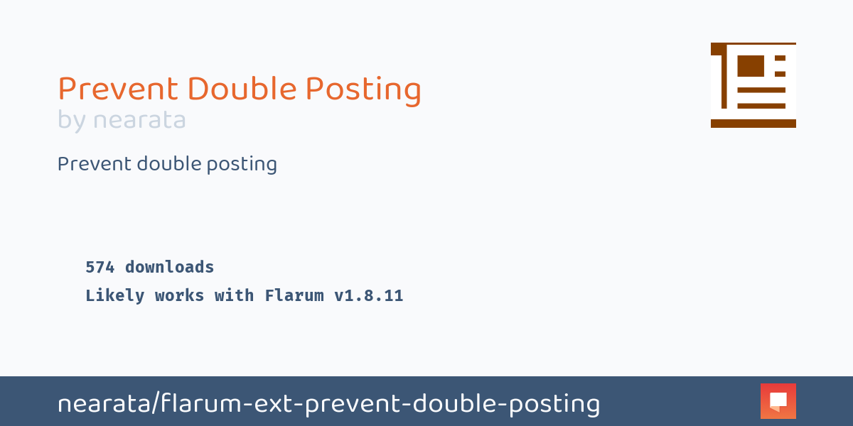 Prevent Double Posting by nearata - Flarum