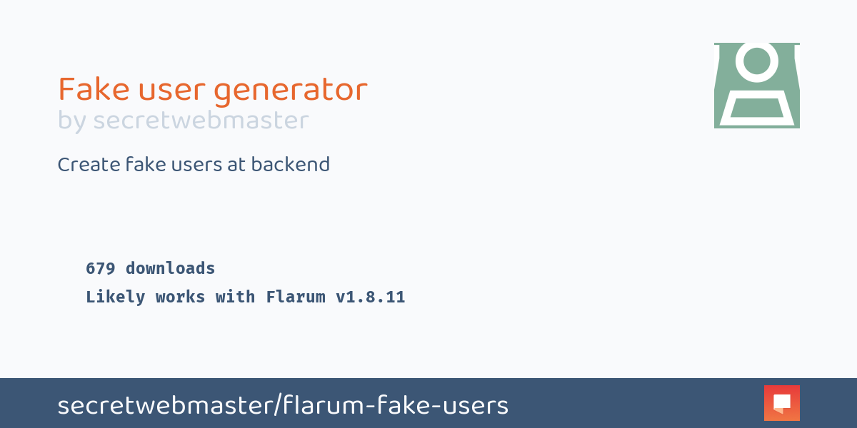 Fake user generator by secretwebmaster - Flarum