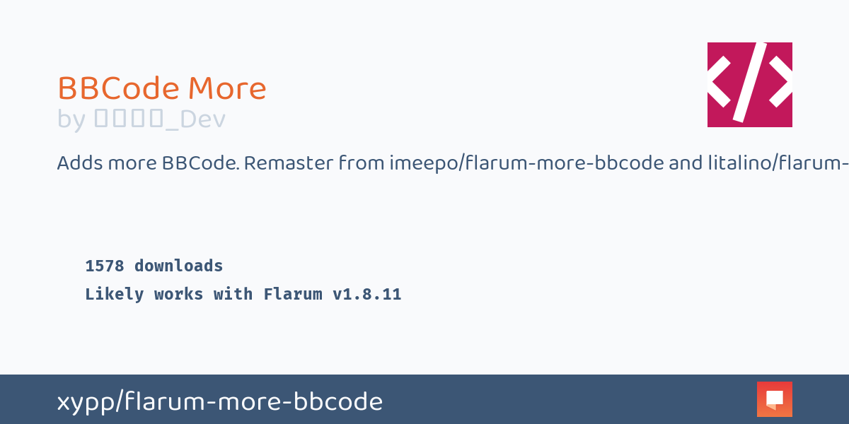 BBCode More by 小鱼飘飘_Dev - Flarum